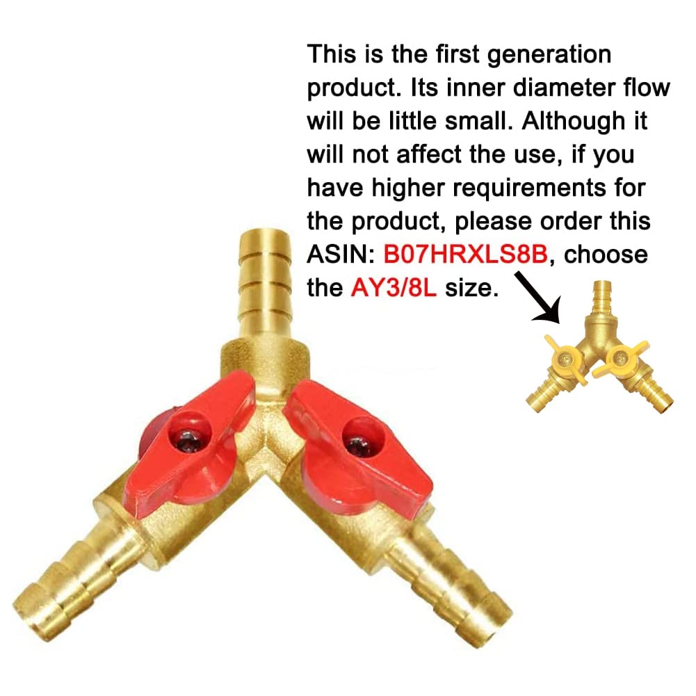 Snapklik.com : 3/8" Hose Barb, Y Shaped Type 3 Way Union Intersection ...