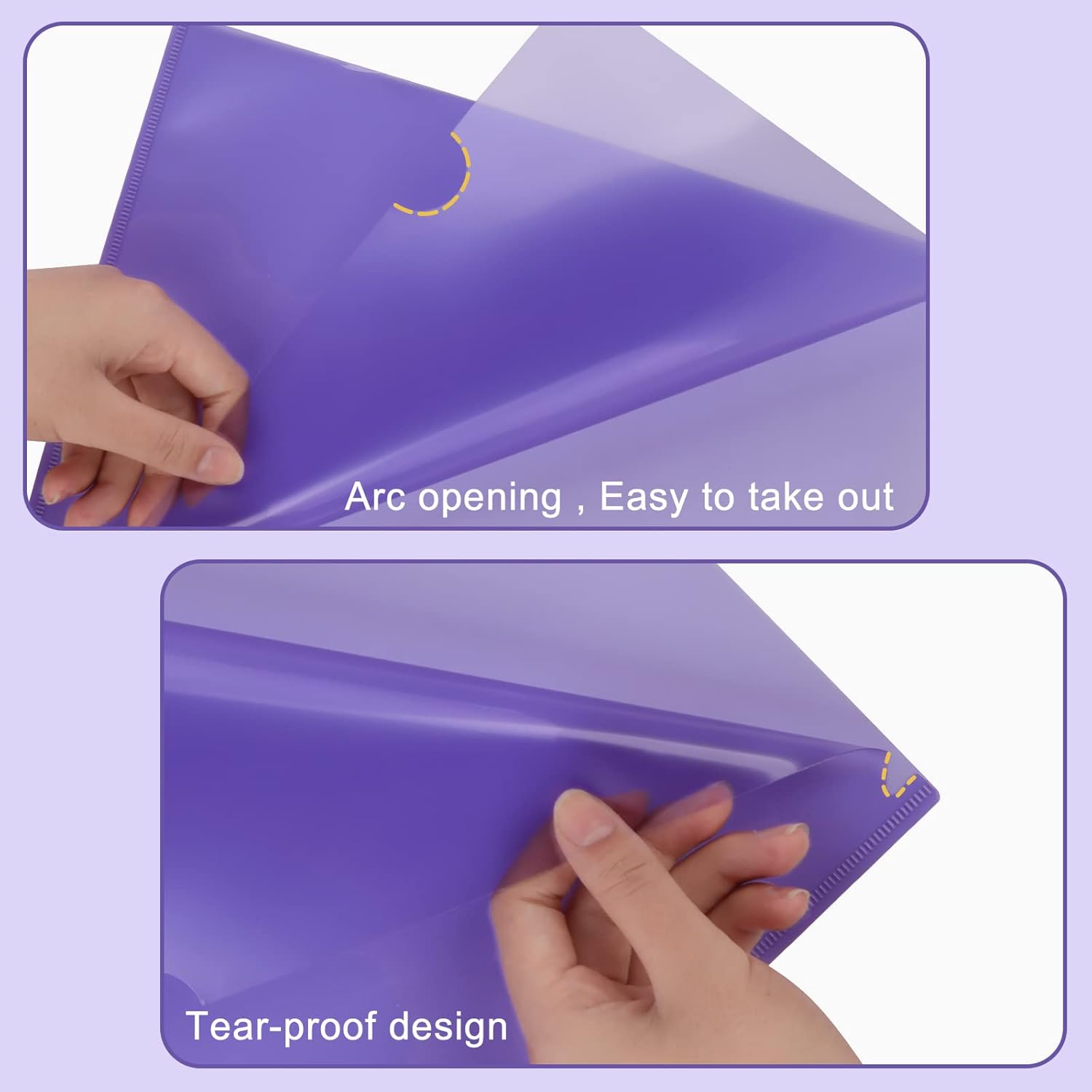 24 Pack A4 Coloured Folders , A4 Clear Plastic Wallets File Covers Open ...