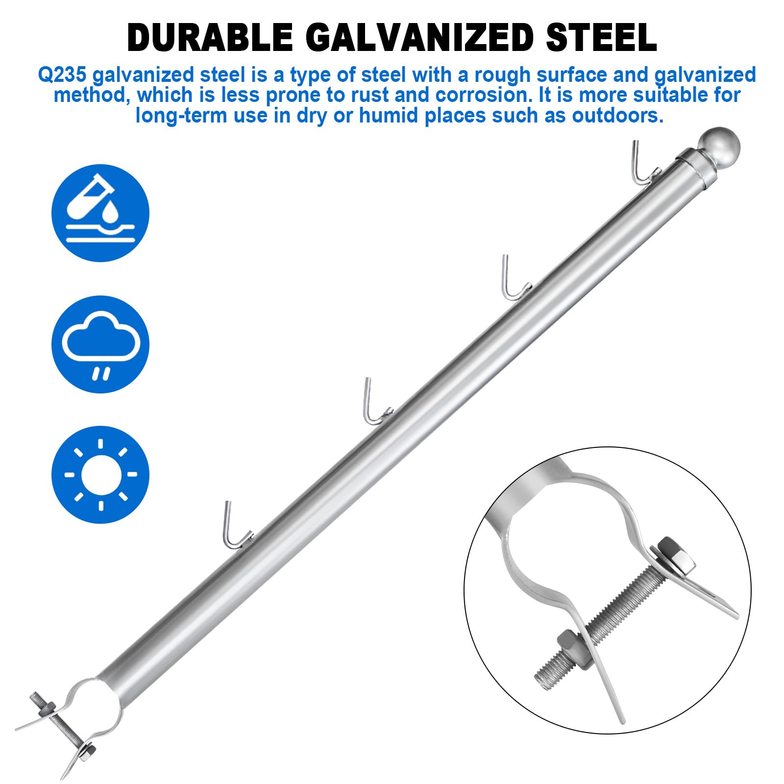 YXJSTO 10 Pack Barbwire Arm Extensions for Chain Link Fence, 25" Barbed ...