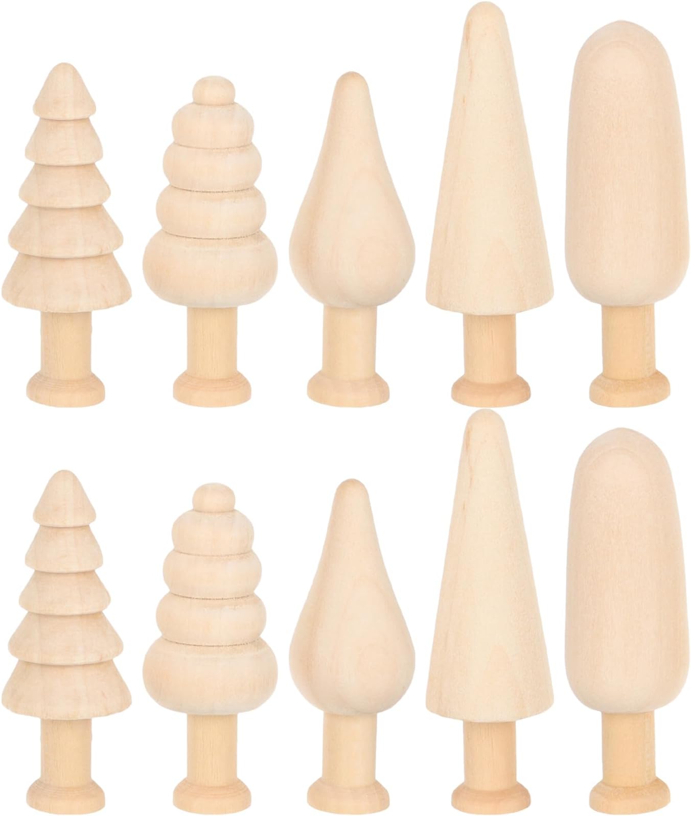 Amazon.com: jojofuny Unfinished Wooden Trees - 10pcs Craft Wooden Tree ...