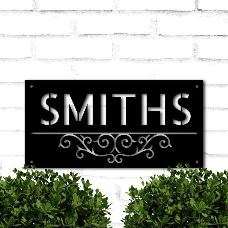 Amazon.com: POLOMANOR Personalized Iron Sign, Last Name Iron Sign, Iron ...