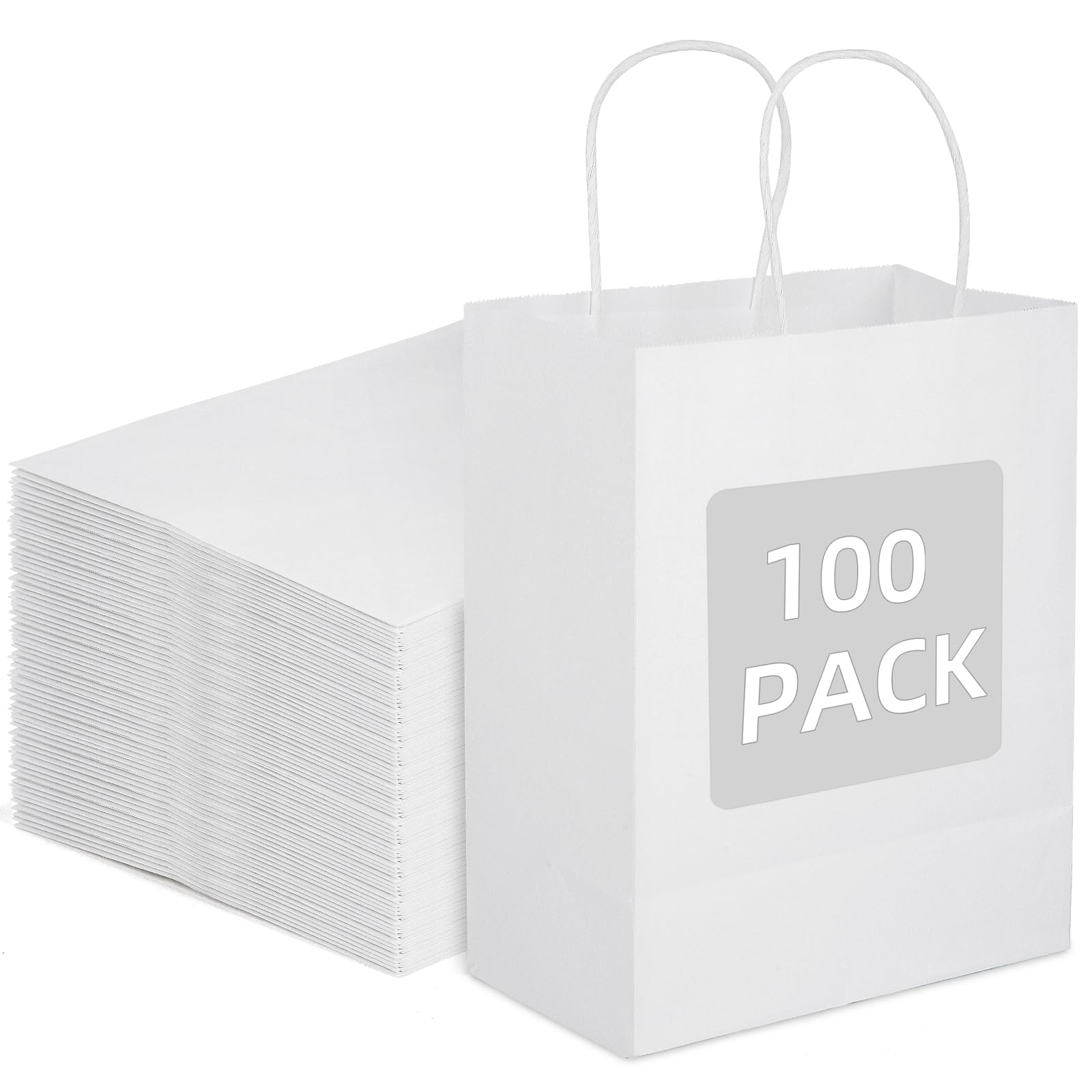 Bolthy White Small Kraft Paper Bags 100Pcs 8.27 x 3.15 x 5.91 inches ...