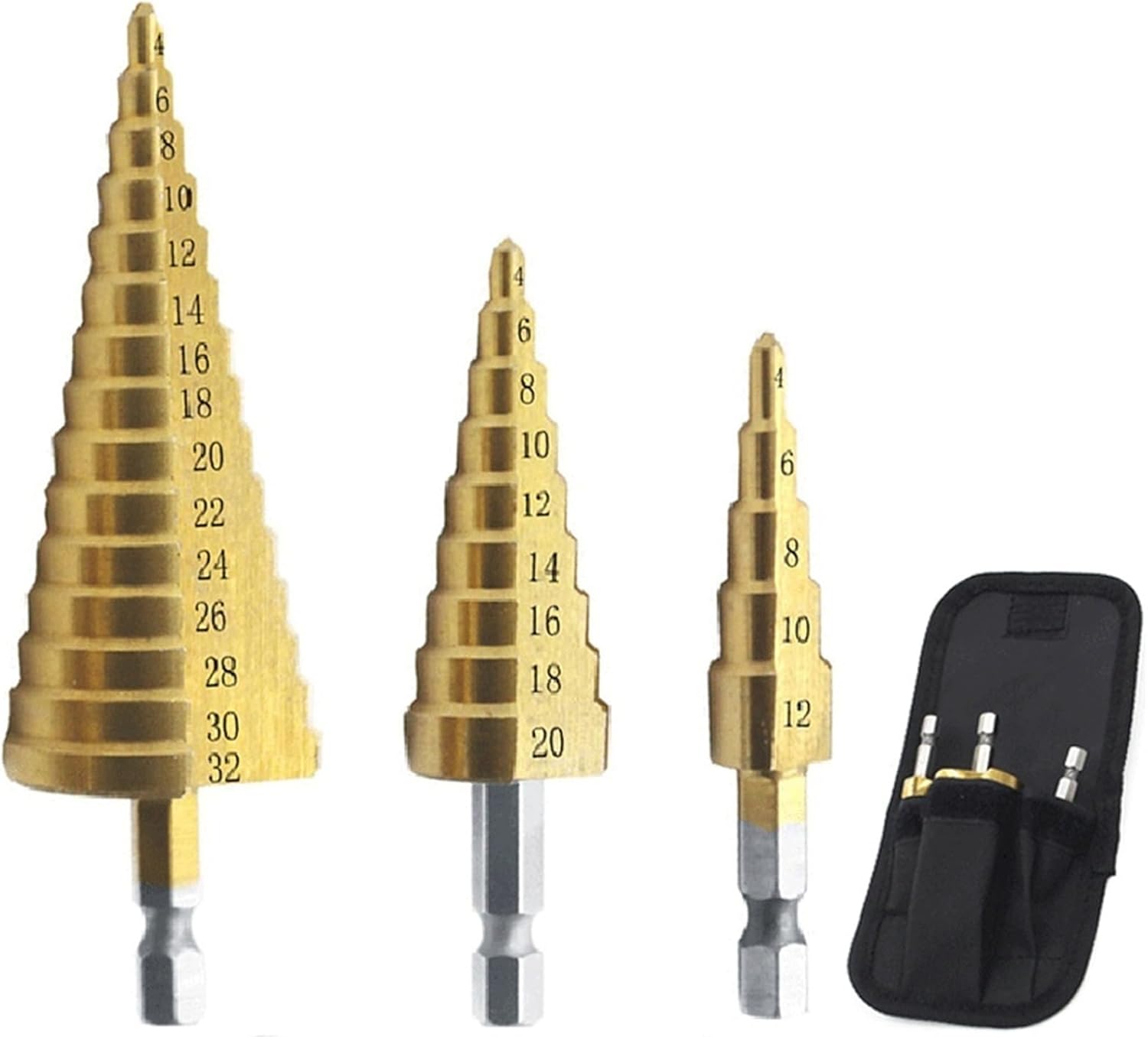 Amazon.com: XiBany 1pcs/3pcs Step Drill Bit Set for Wood Coated Hard ...