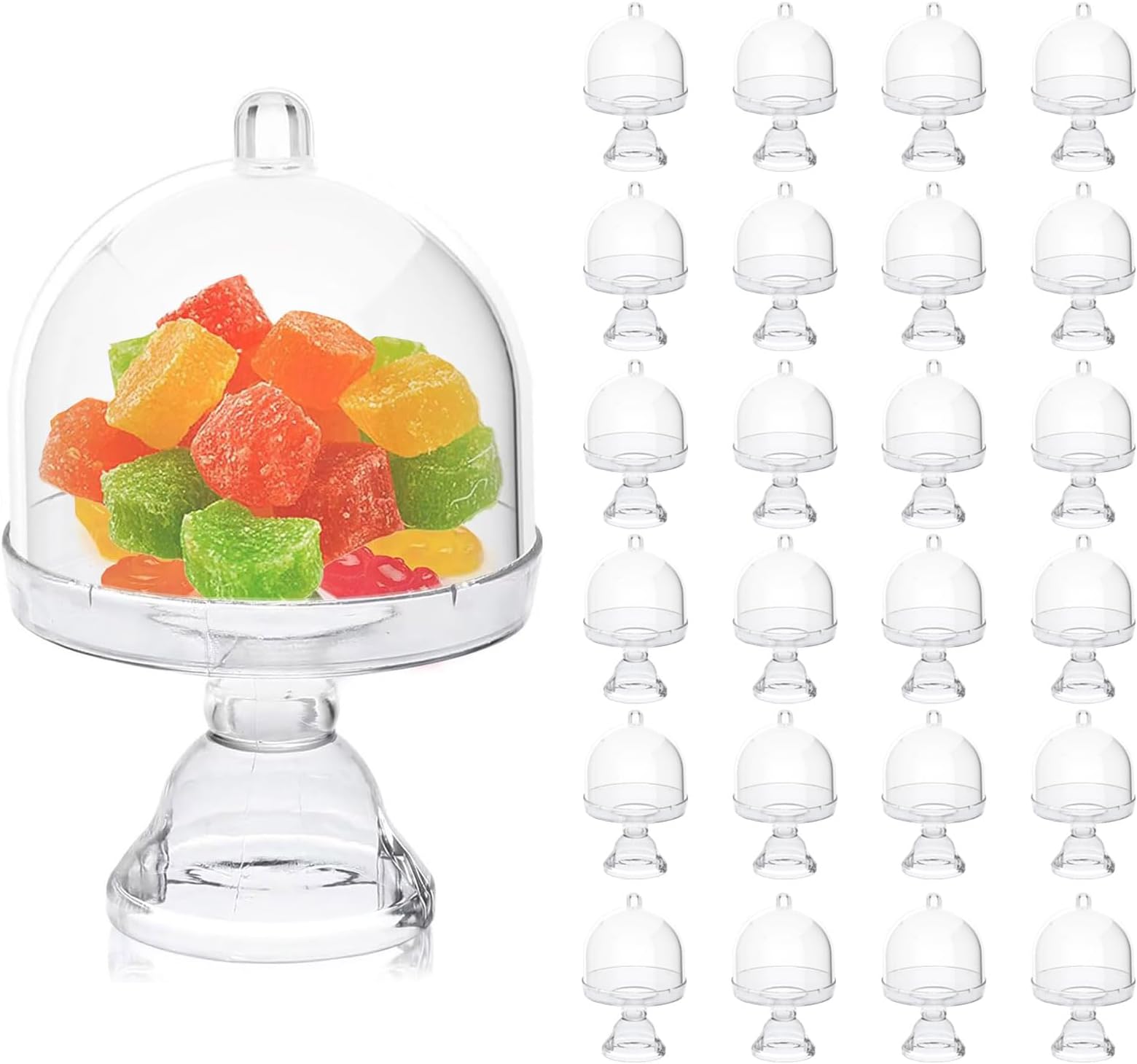 Amazon.com | Okllen 36 Pack Mini Cake Plate with Lid, Plastic Cupcake ...