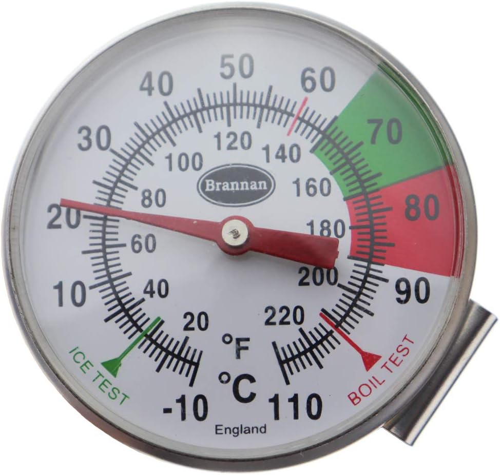 Frothy Milk Thermometer with 175 mm Stainless Steel Probe and Clip ...