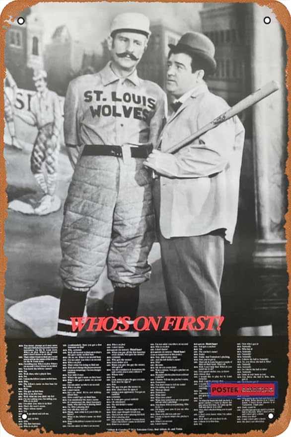 Amazon.com : Metal sign Who’s On First! Abbott & Costello Vintage 1995 ...