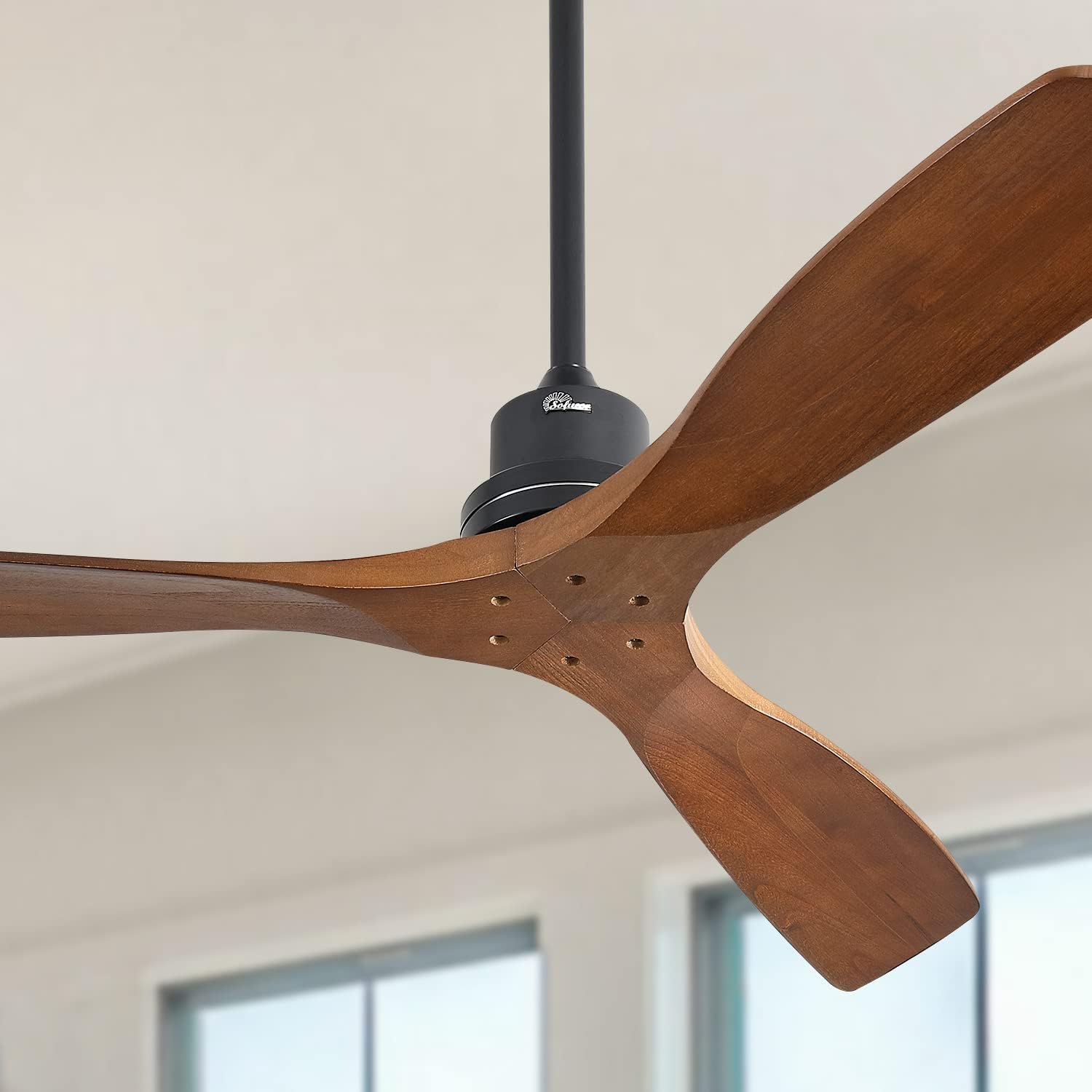 Sofucor 52 Inch Solid Wood Ceiling Fan without Light 3 Blades Ceiling ...