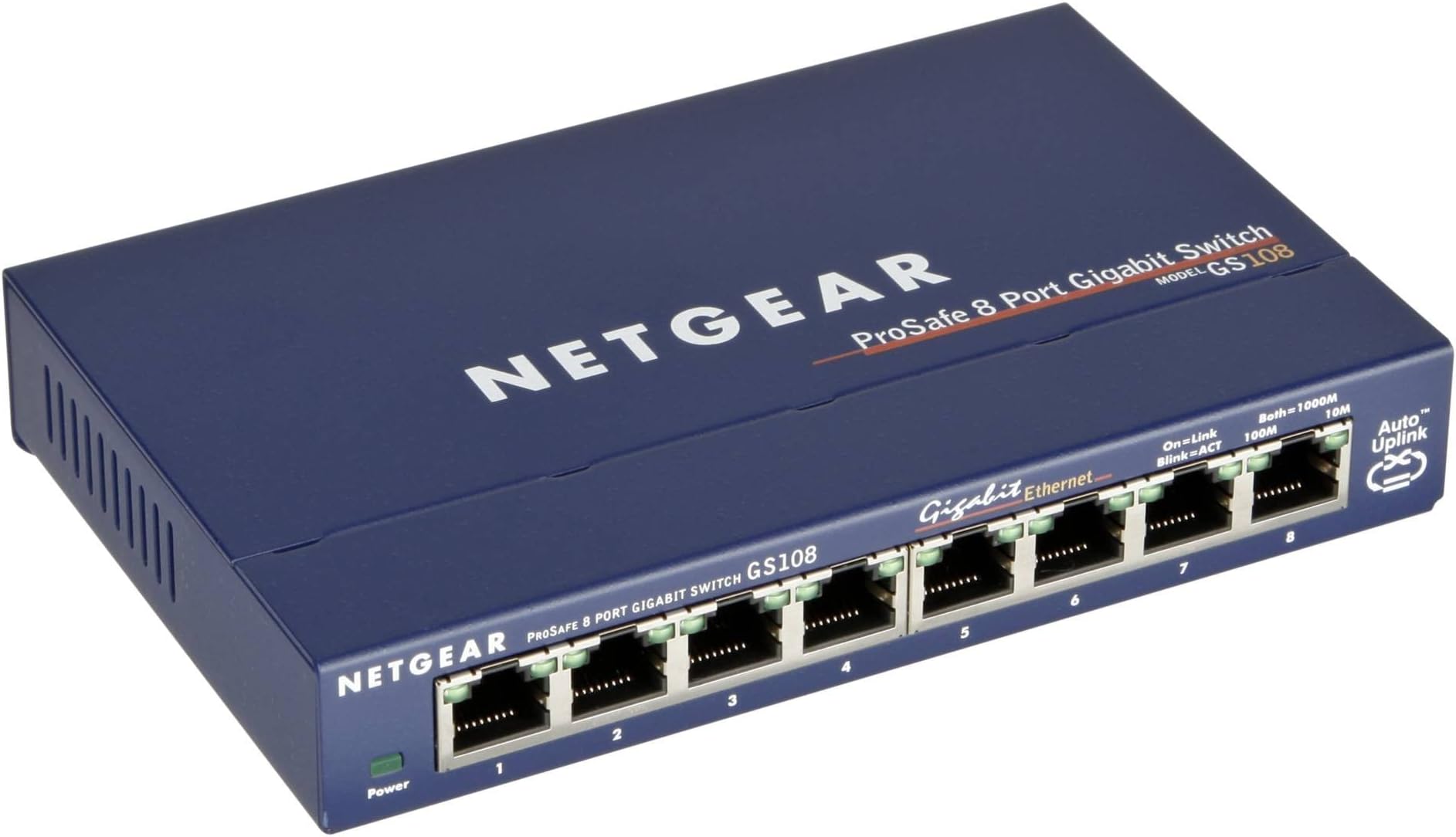 NETGEAR GS108 ProSafe 8-Port Gigabit Switch, Blue: Network Switches ...