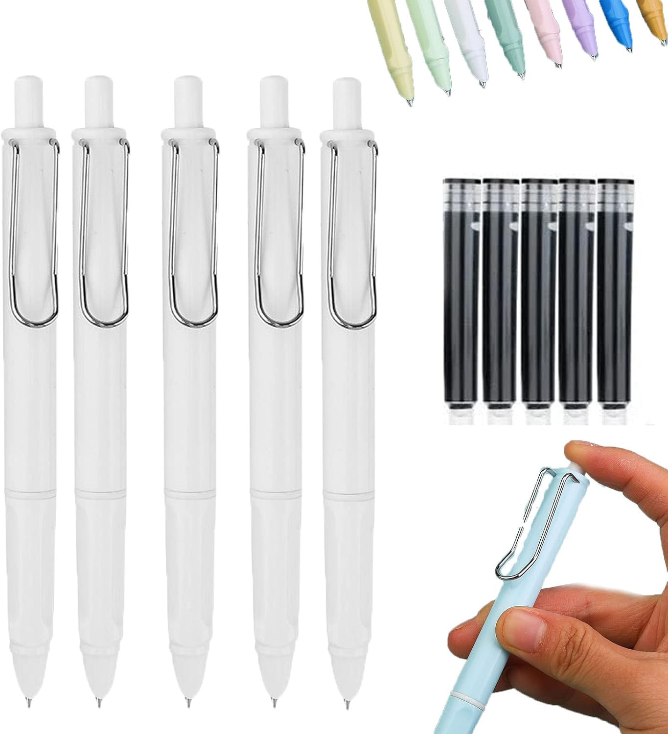 Amazon.com : LPSHGK Retractable Fountain Pen - Press Type Refillable ...