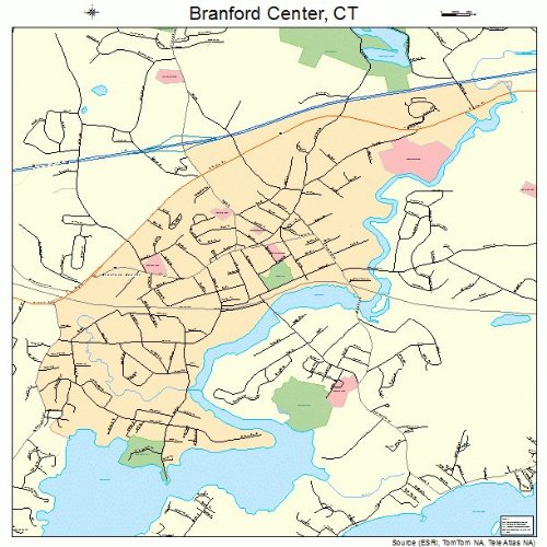 Amazon.com: Large Street & Road Map of Branford Center, Connecticut CT ...
