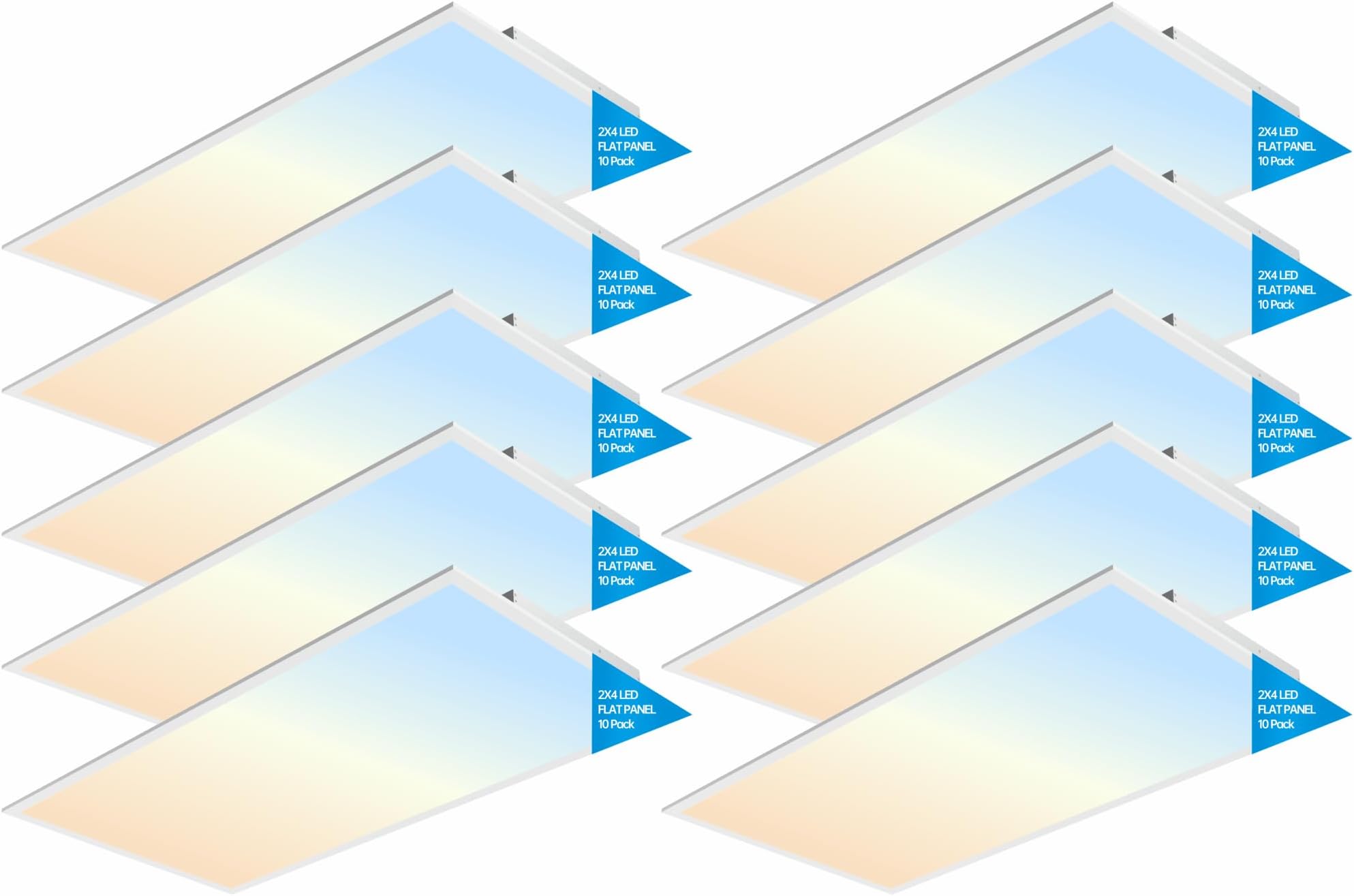 2x4 FT LED Light Flat Panel, 40-72W, 5 CCT 3K | 3.5k | 4K | 5K | 6.5K ...