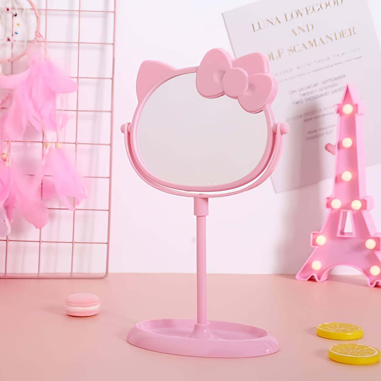 Amazon.com - VNSPORT Desk Mirror, Kitty Cat Shape-Kawaii &Vanity Makeup ...