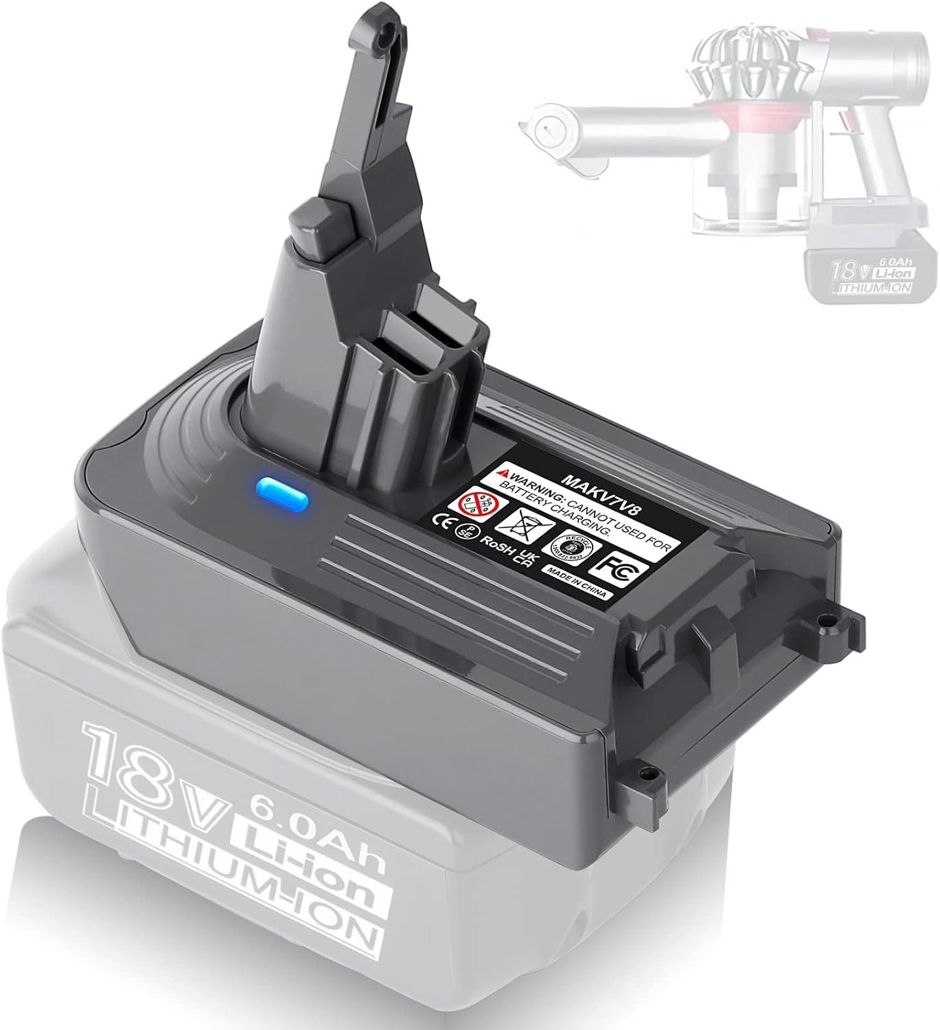 Amazon.com: for V7/V8 Battery Adapter,Convetor Makita 18V to V7 V8 ...