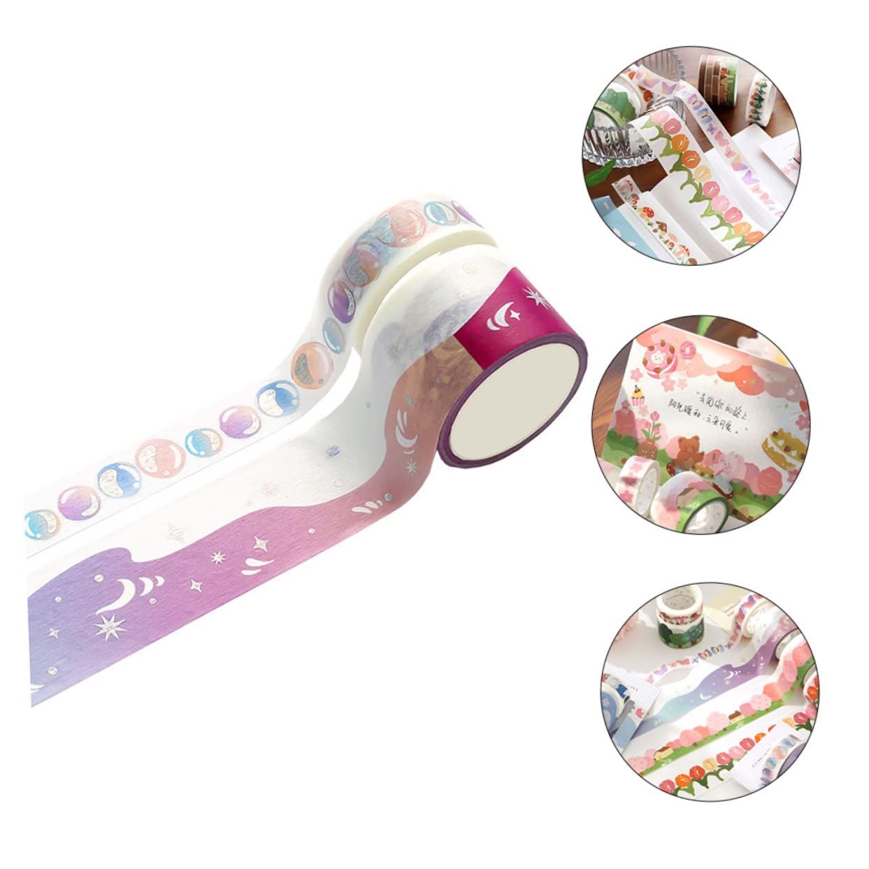 VILLCASE 2 Rolls Roll Pocket Tape Sticker Color Tape Cherry Blossom ...