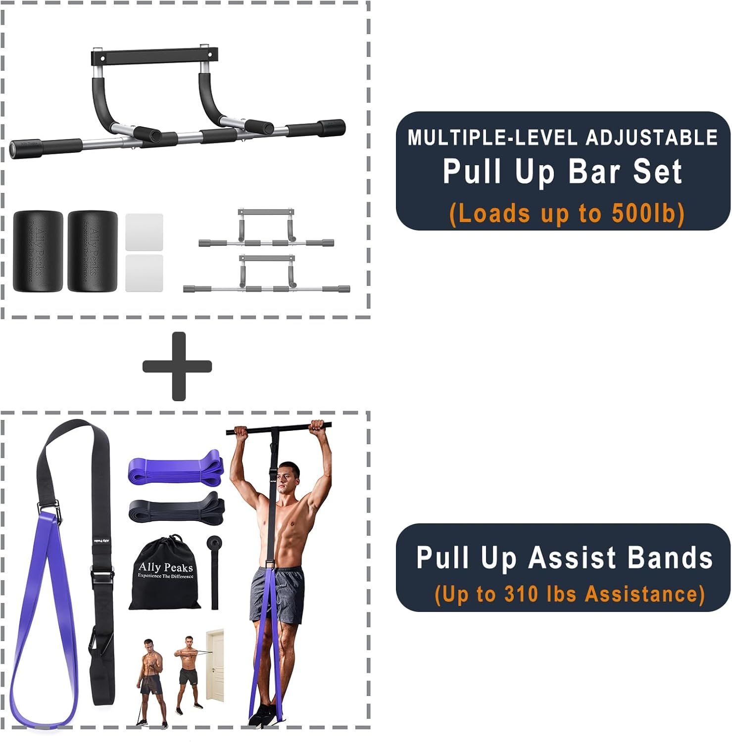 Amazon.com : Ally Peaks Multiple Levels Width Adjustable Door Pull Up ...