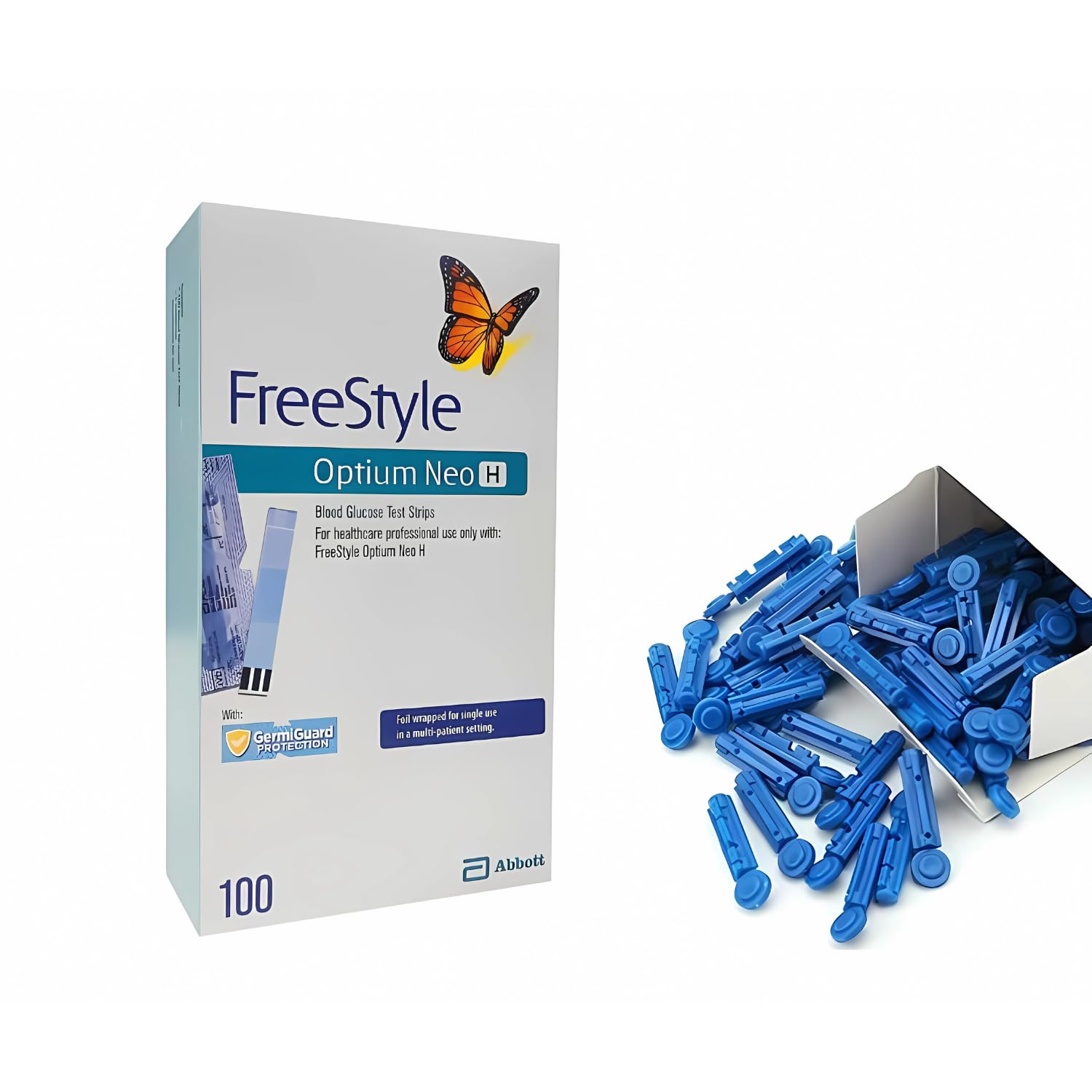 Buy Freestyle Optium 100 Blood Glucose Test Strips with Rossify 100 ...