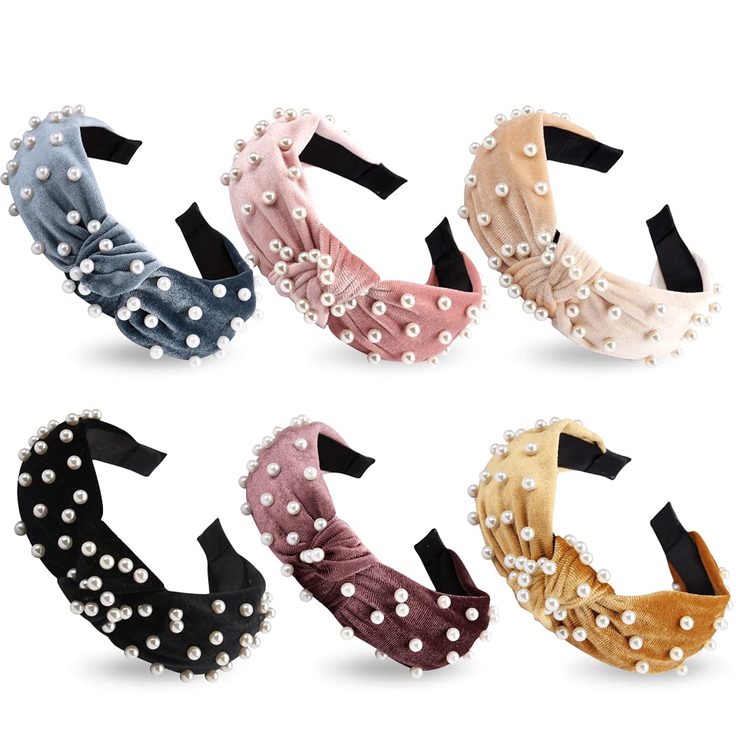 Amazon.com : AOPRIE Top Knot Headbands 6 Pack Wide Plain Hair Bands for ...