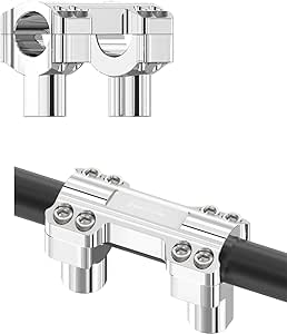 Amazon.com: PJMTCUSTOM Chrome 1 1/4 Handlebar Risers with Clamping ...