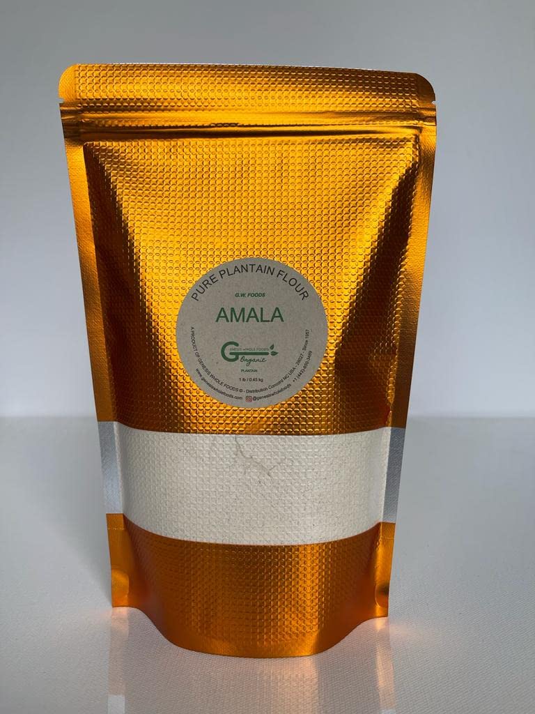 Amazon.com: G. W. Foods Amala 1lb Pure Plantain Flour 100% Nigerian ...