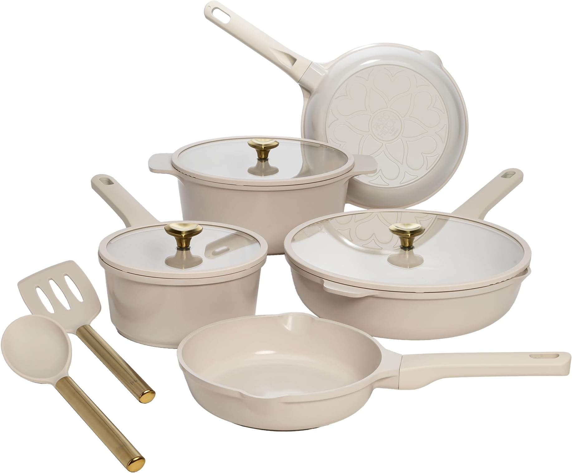 Amazon.com: Paris Hilton Ceramic Nonstick Cookware Set, Cast Aluminum ...
