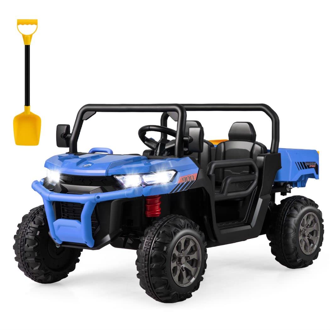 Buy COSTWAY Ride on Dumper Truck, 12V Battery Powered Construction ...