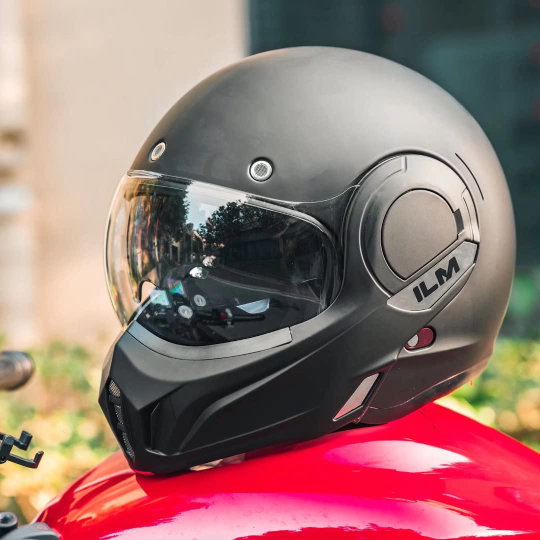 Buy ILM Vintage Full Face Modular Motorcycle Helmet for Adults Men ATV ...