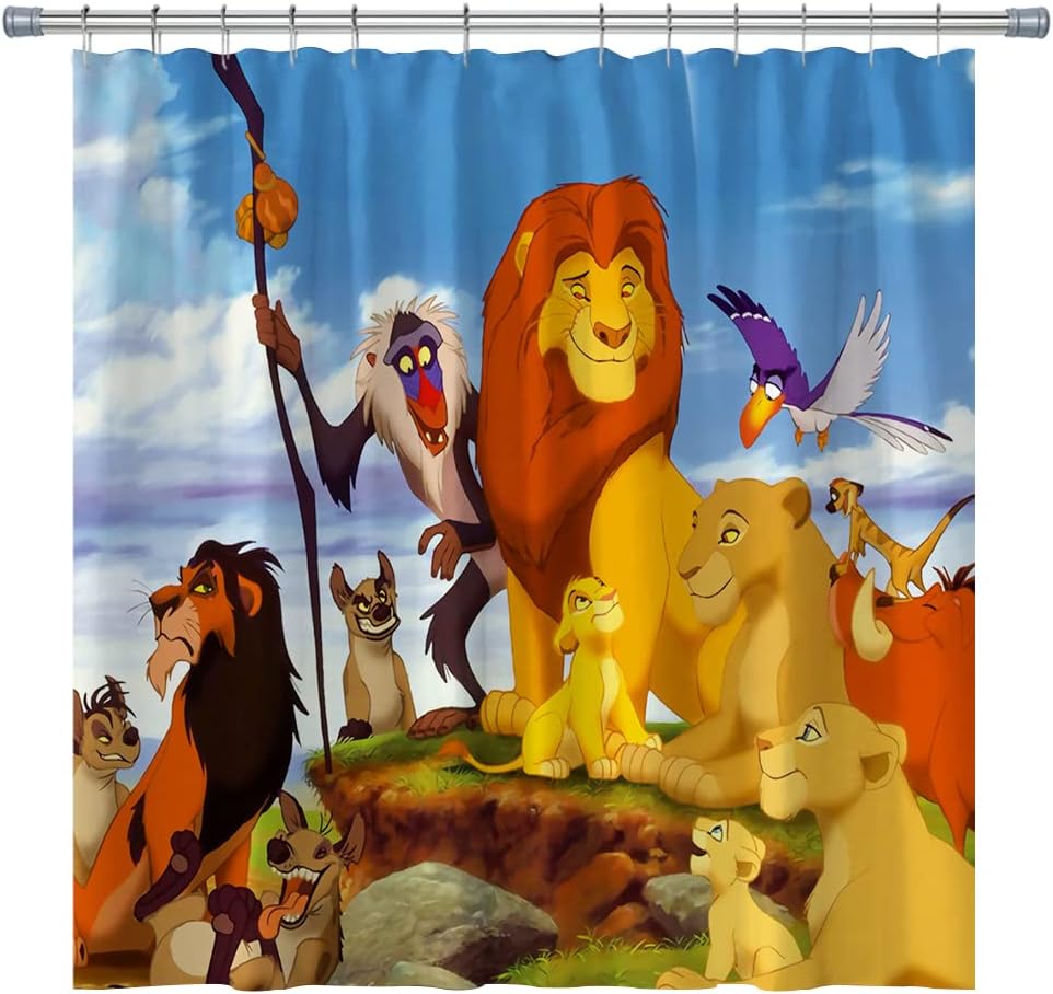 Amazon.com: summer007 The King Lion Shower Curtain, Children Bath Decor ...