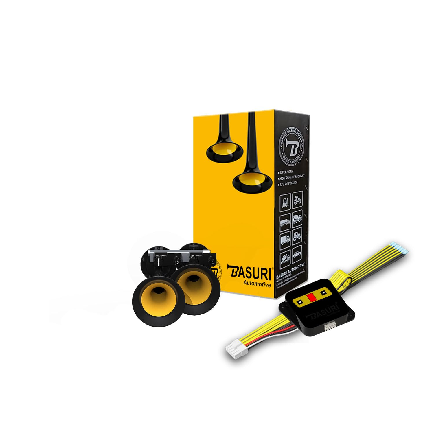 BASURI® Musical Air Horn | 12 & 24 Volt | 130 DB | Version (PART#TW002 ...