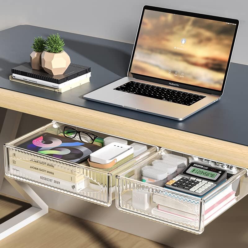 Amazon.com: SMAREMP 2 Pack Under Desk Organizer and Storage Drawers ...