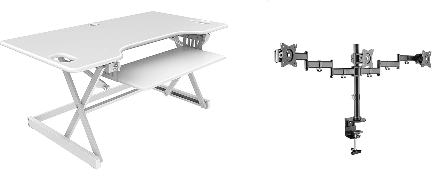 Amazon.com: Rocelco 46" Large Height Adjustable Standing Desk Converter ...