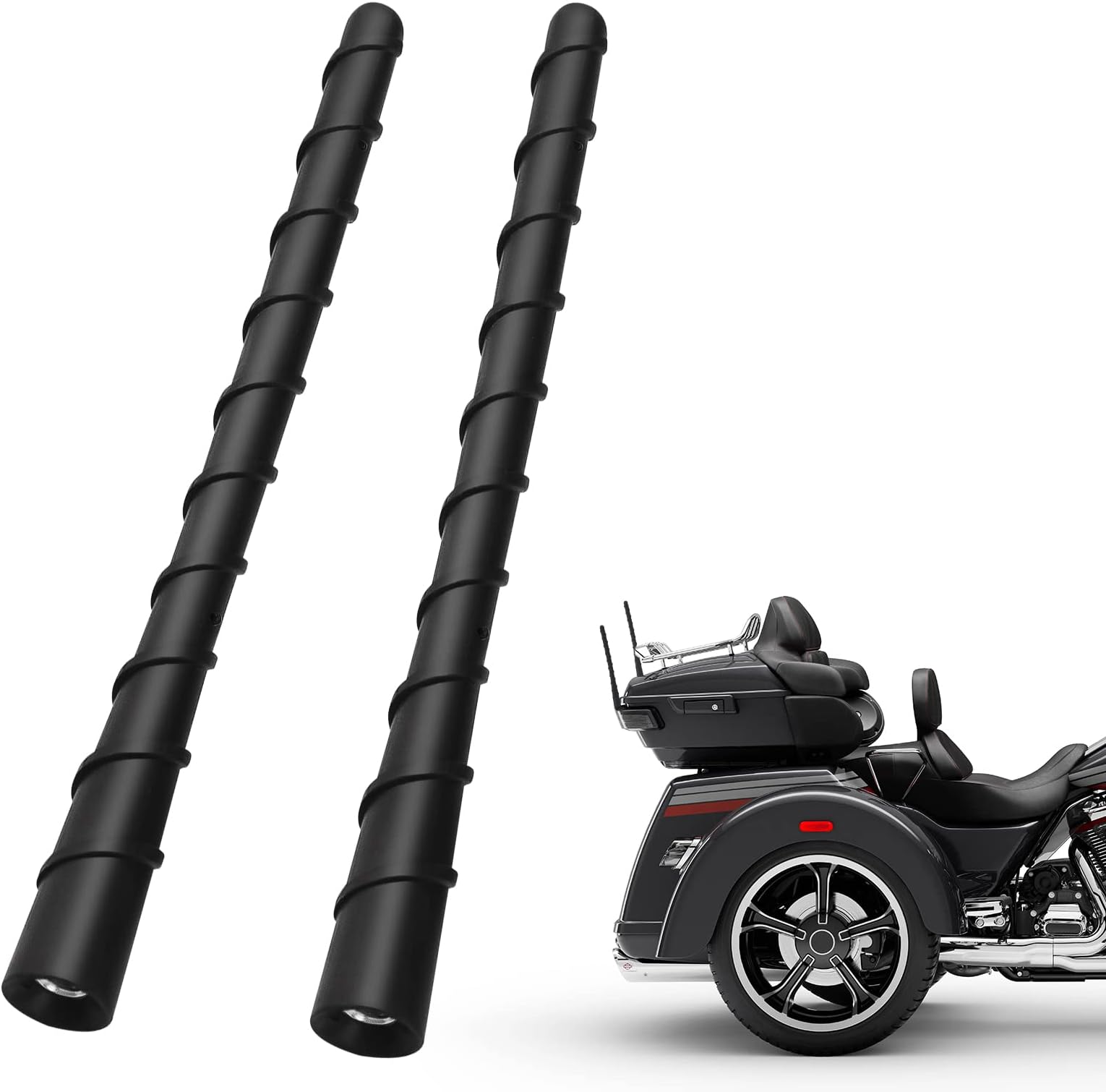 Amazon.com: TrunkNets Inc 2-pack Short Whip Metal AM/FM/XM CB Antenna ...