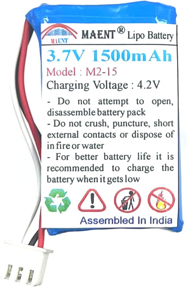 Maent® 3.7V 1000mah 1500mah 2000mah Replacement Lipo Polymer Battery ...