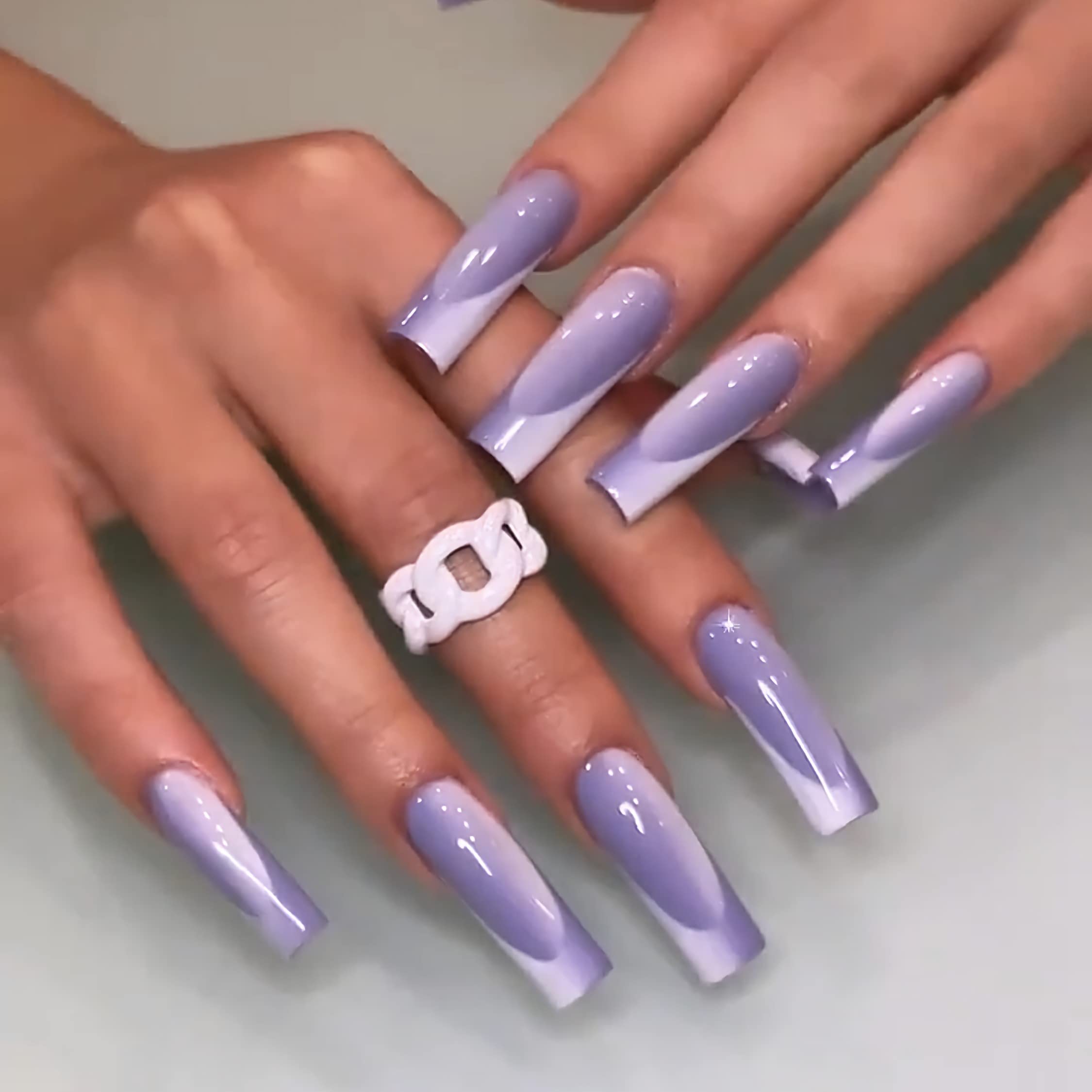 Lilac Acrylic Nails Designs
