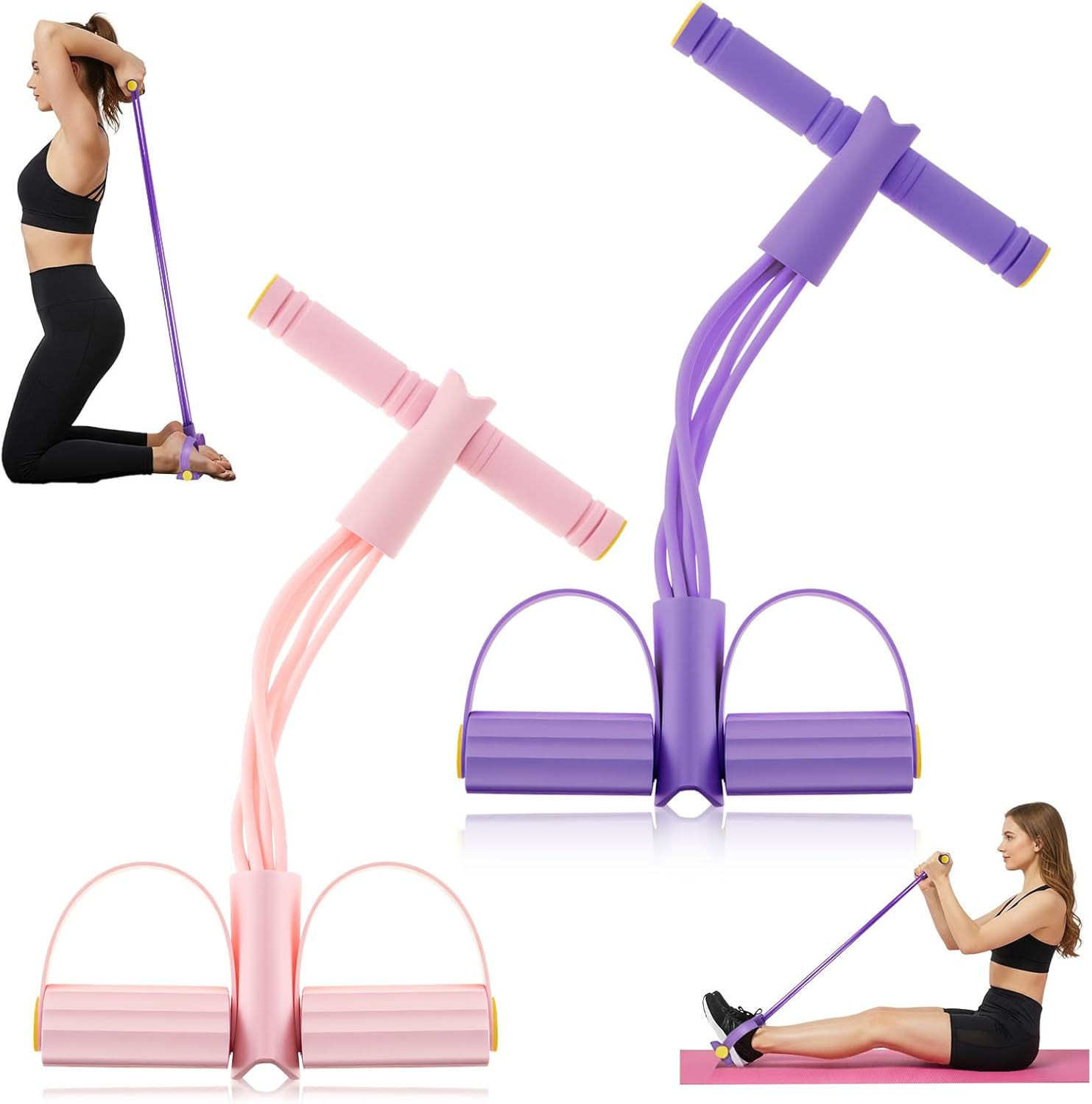 Amazon.com: Soulchen 2 Pcs 21 Fitness Resistance Bands 6-Tube Pedal ...