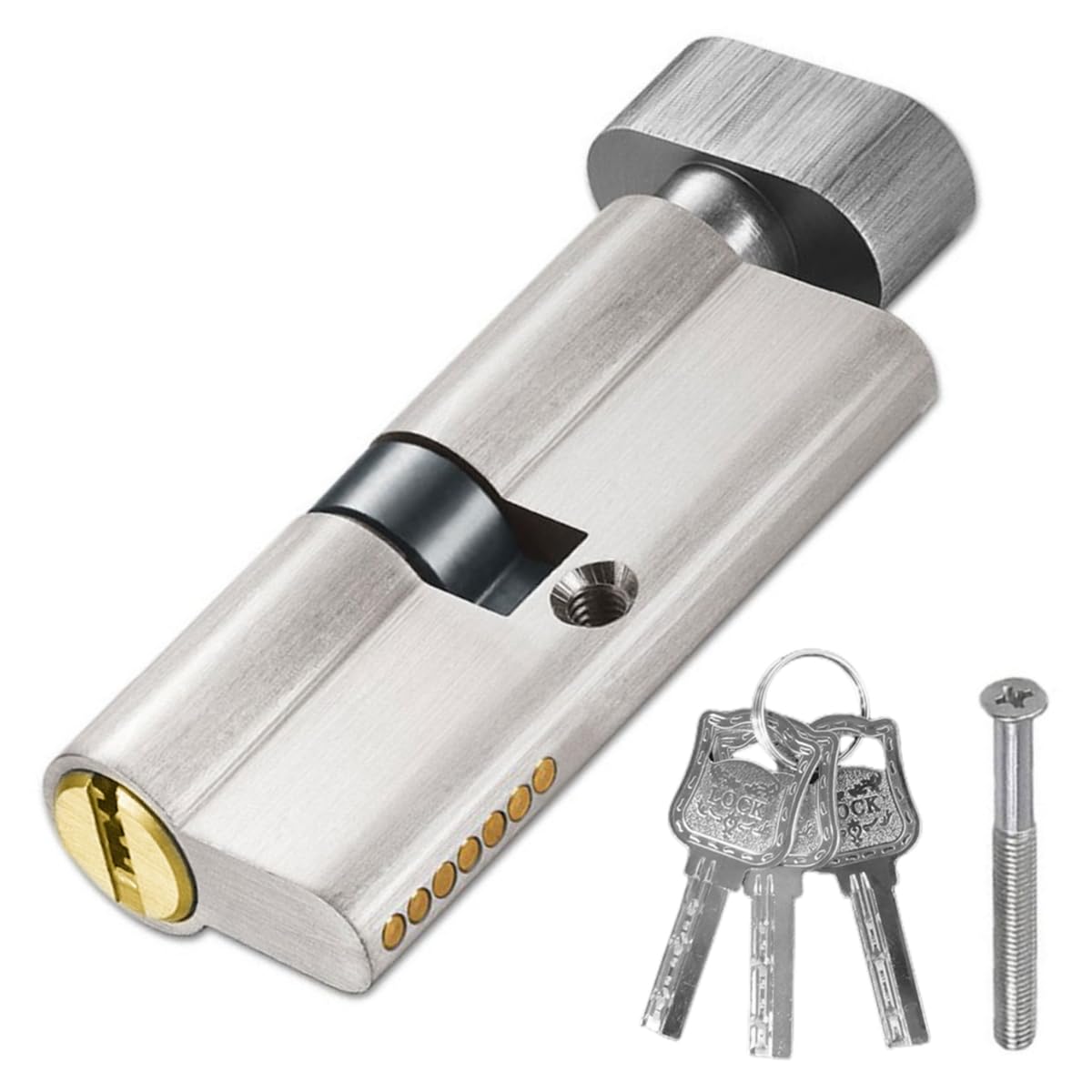 35T/35 Thumb Turn Euro Cylinder Lock (70mm), Gate Lock with 4 Keys ...