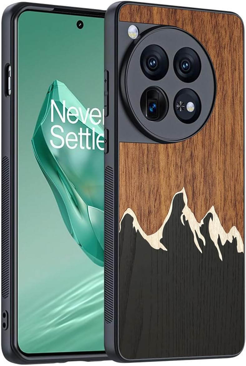 Amazon.com: Magnetic Wood Case Oneplus 12 Case Authentic Walnut Wooden ...