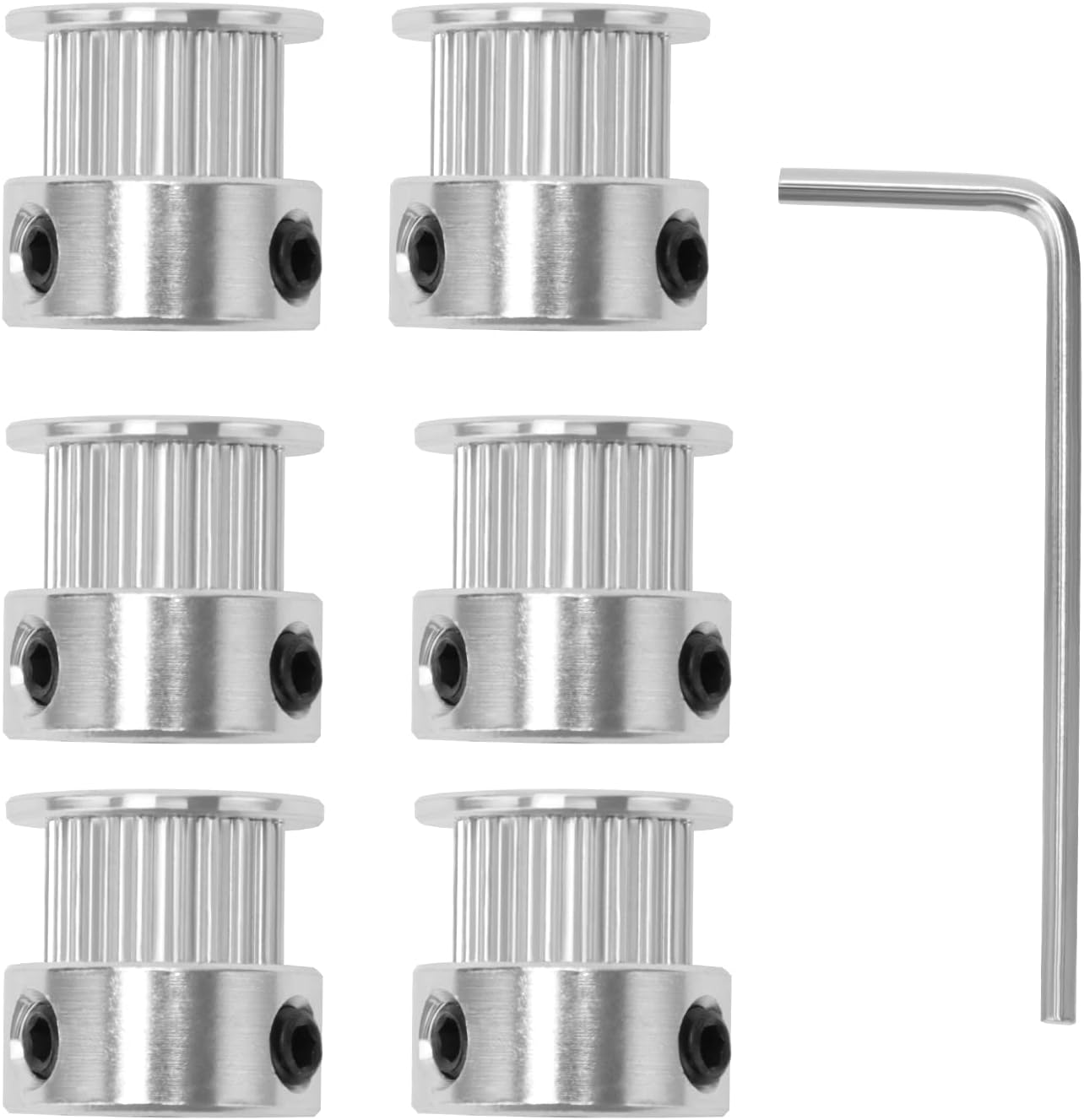 6 PCS GT2 Timing Belt Pulley 20 Teeth 5mm Bore VooGenzek Synchronous