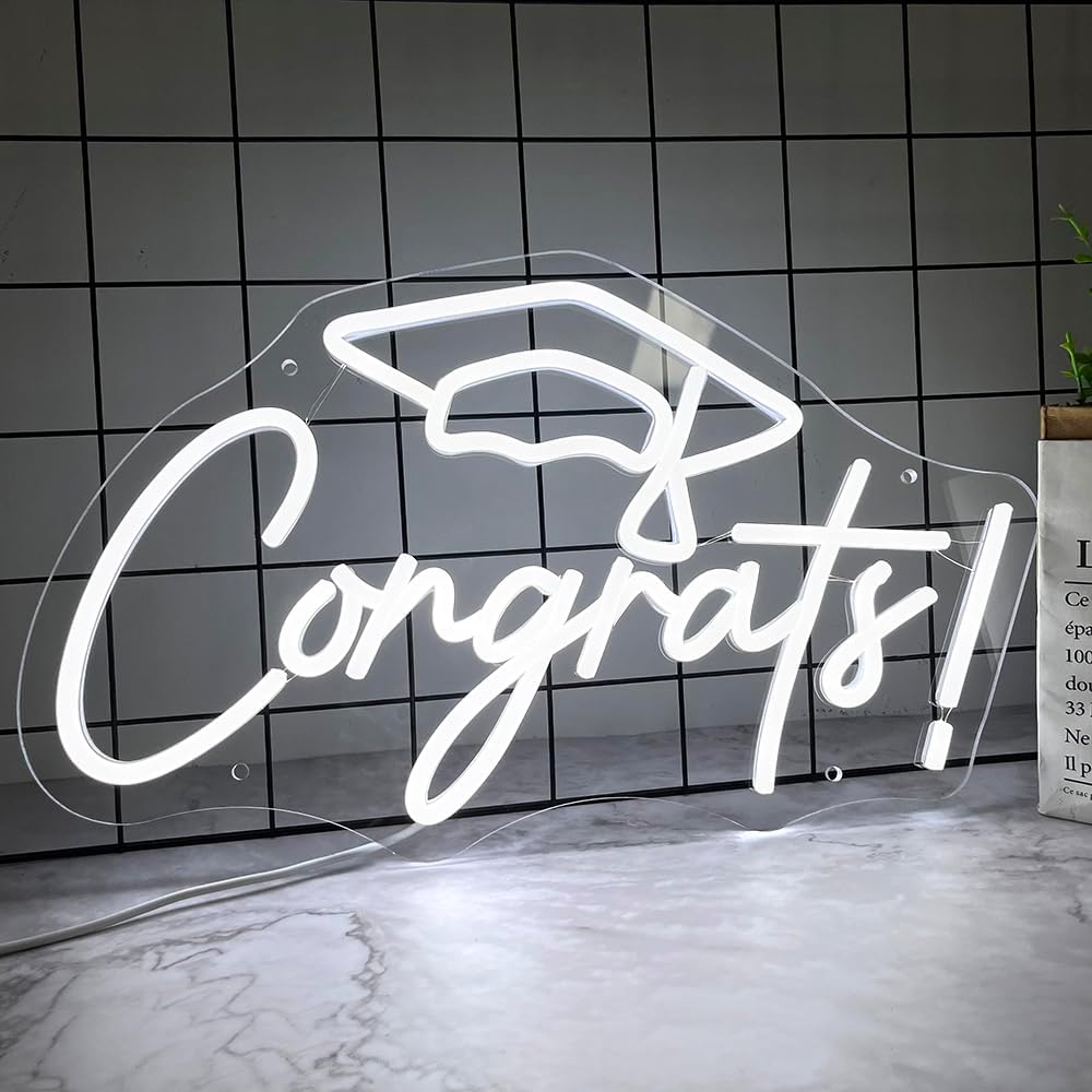 Amazon.com : Congrats Neon Sign LED Congrats Grad Neon Sign for Wall ...