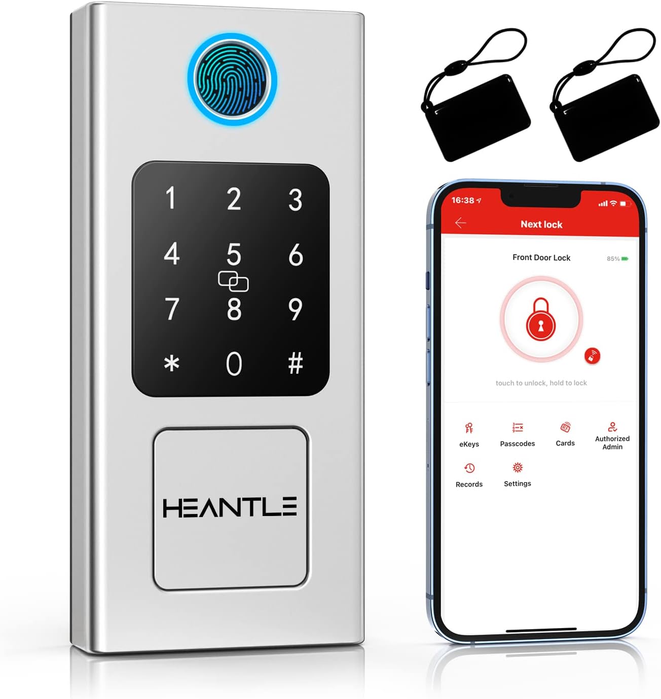 Smart WiFi Door Lock Set - HEANTLE Keyless Entry Door Lock, Front Door ...