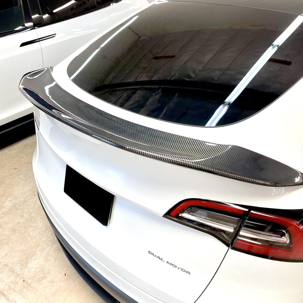 Amazon.com: for 2020-2024 Tesla Model Y Carbon Fiber Rear Trunk Spoiler ...