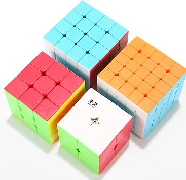 Amazon.com: Speed Cube Set Stickerless Magic Cube Puzzle 4 Pack Puzzle ...