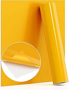 Amazon.com: JAVIGA Yellow Permanent Vinyl - 12" x 6 FT Glossy Yellow ...