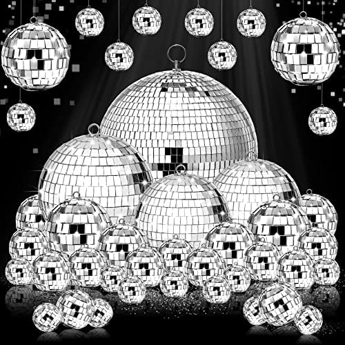 Amazon.com: Hoolerry 200 Pcs Mirror Disco Balls Ornament Mardi Gras ...