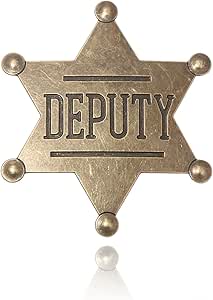 Amazon.com: Western Deputy Sheriff Badge Pin – Vintage Cowboy Star ...