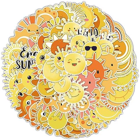 Amazon.com: Sun Stickers for Kids Teens Boys Kids|50 Pcs| Cartoon ...