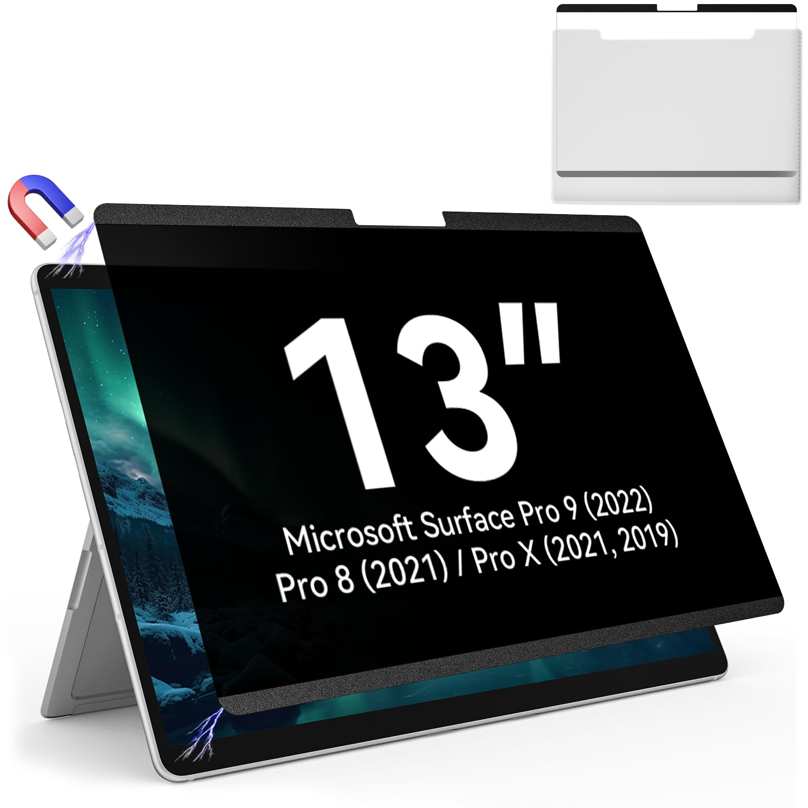 Amazon.com: Magnetic Privacy Screen Protector for Surface Pro 11/10/9/8 ...