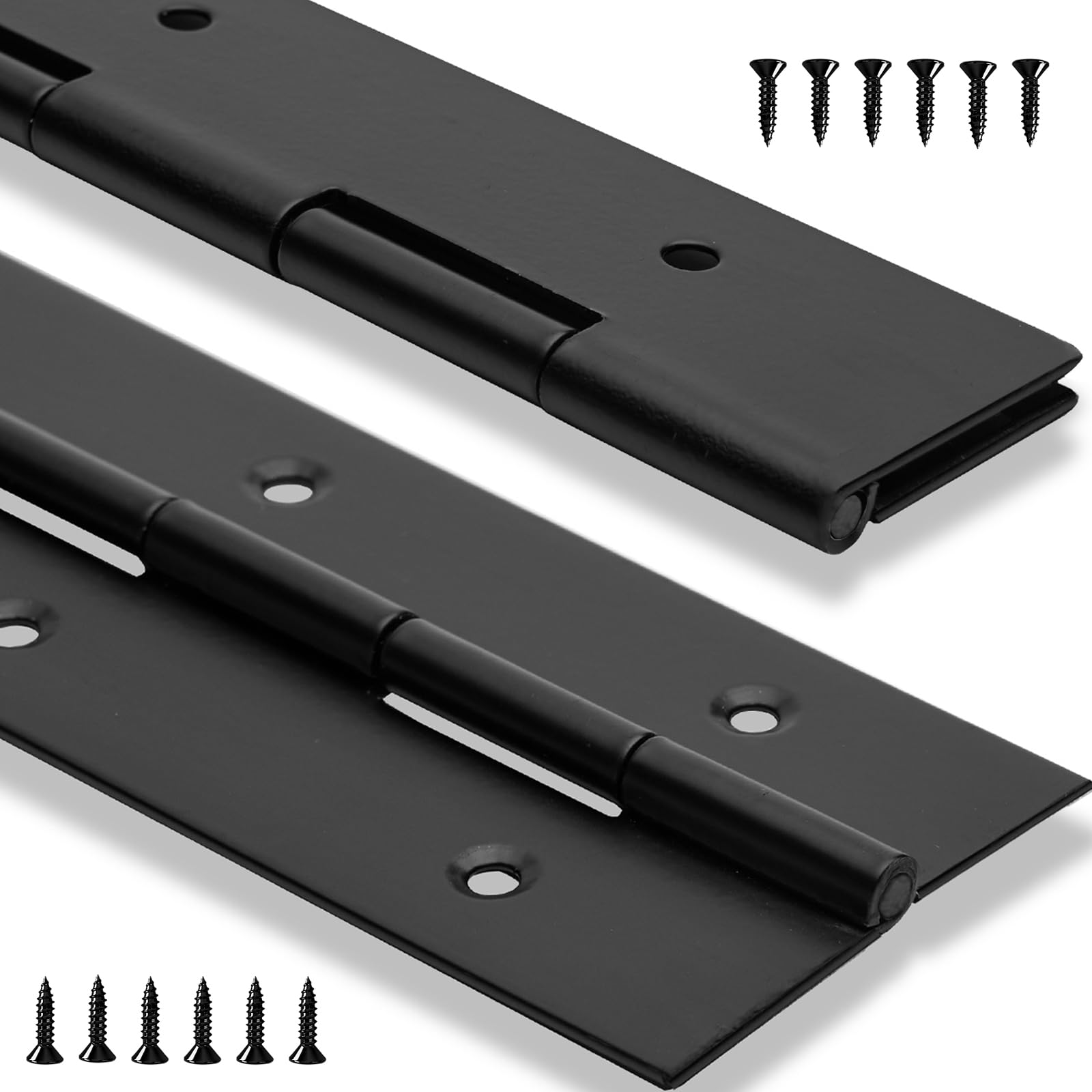 2Pack Heavy Duty Piano Hinge 24 Inch Stainless Steel Piano Hinge Black ...