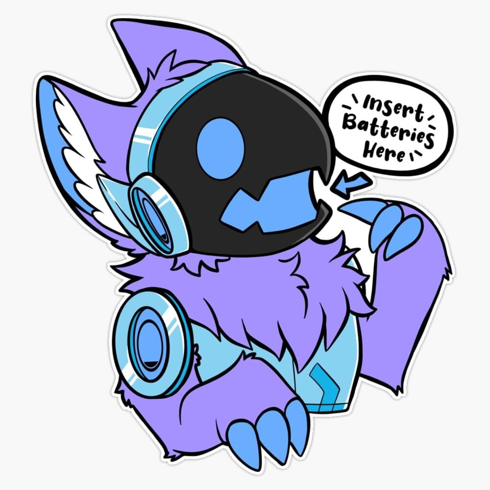 Amazon.com - Protogen - Insert Batteries Here - Blue/Purple Sticker ...