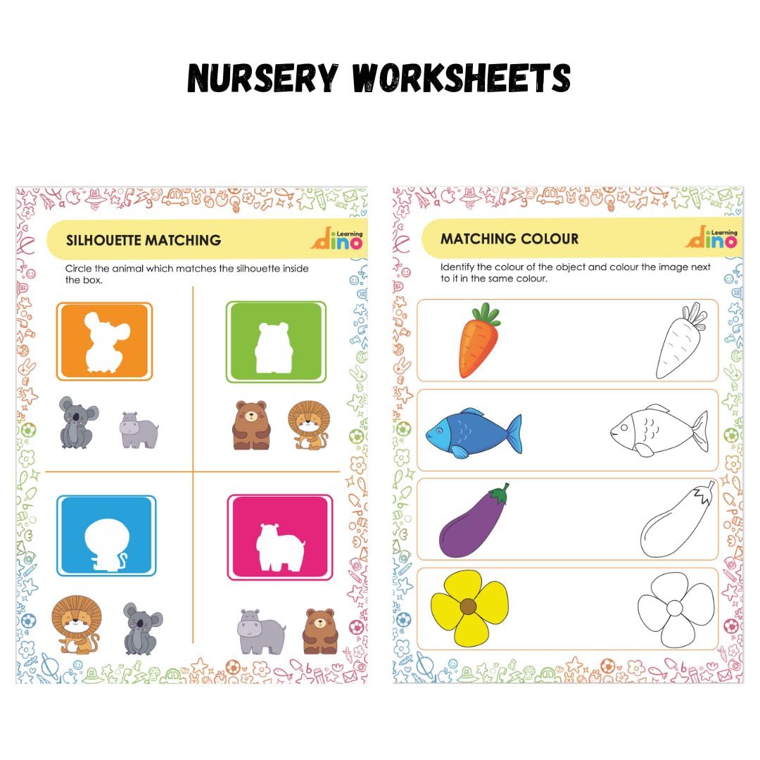 Buy Learning Dino - Nursery Activity Worksheets For Kids + DIY Alphabet ...