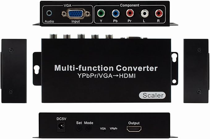 Amazon.com: YPbPr RGB/ 5 RCA Component/VGA to HDMI Converter with Audio ...